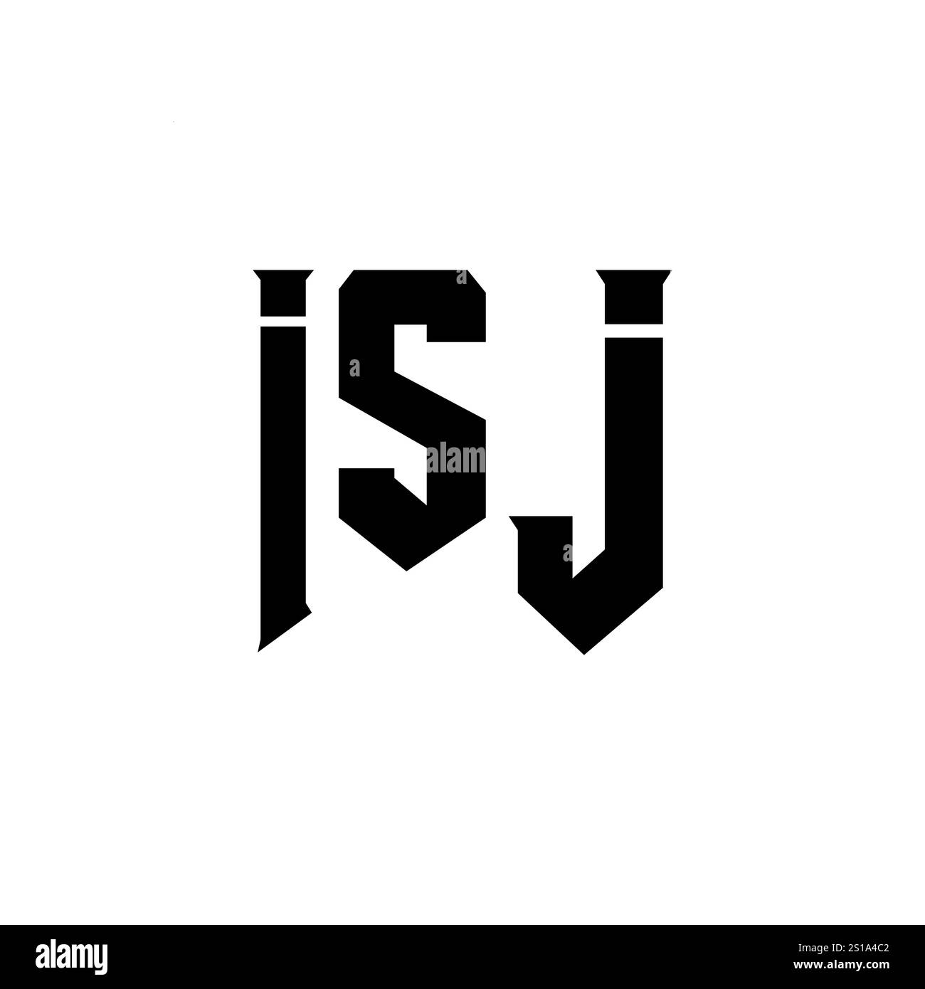 ISJ letter logo design for technology company. ISJ logo design black and white color combination ...