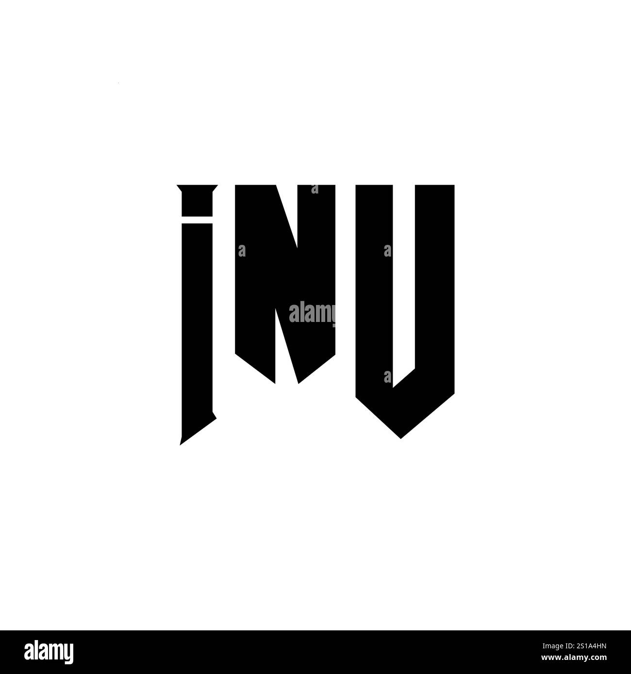 INU letter logo design for technology company. INU logo design black ...