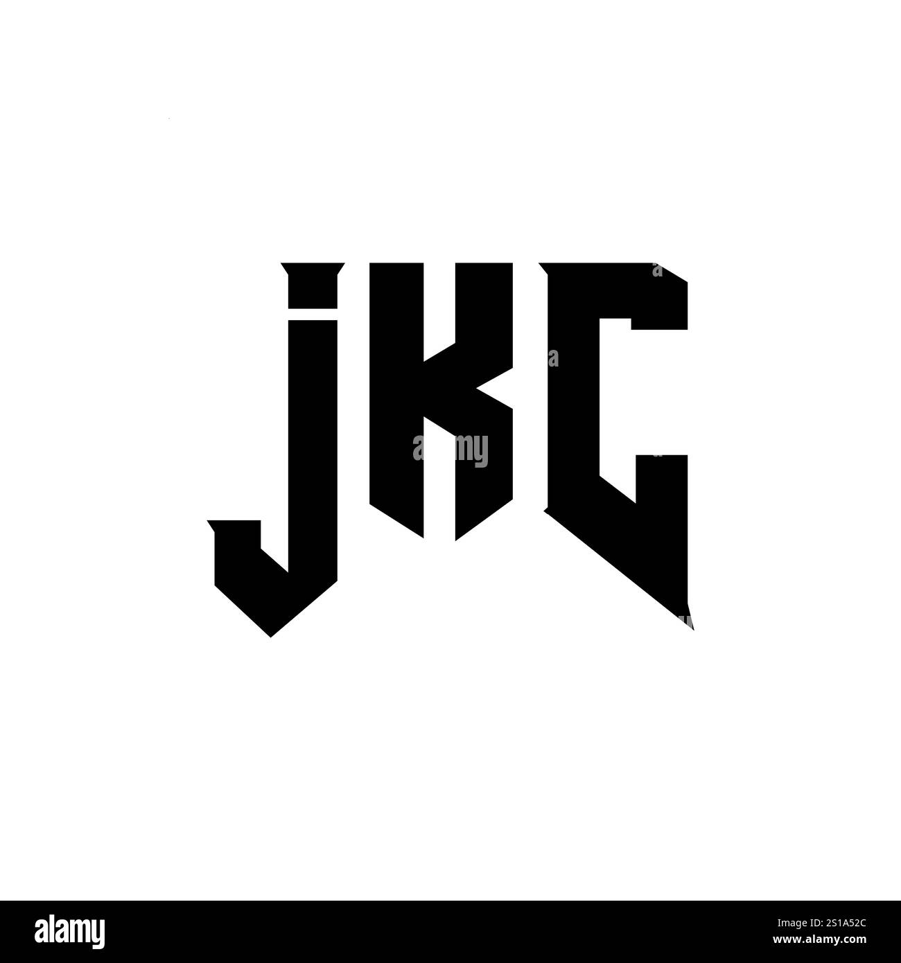 JKC letter logo design for technology company. JKC logo design black and white color combination ...