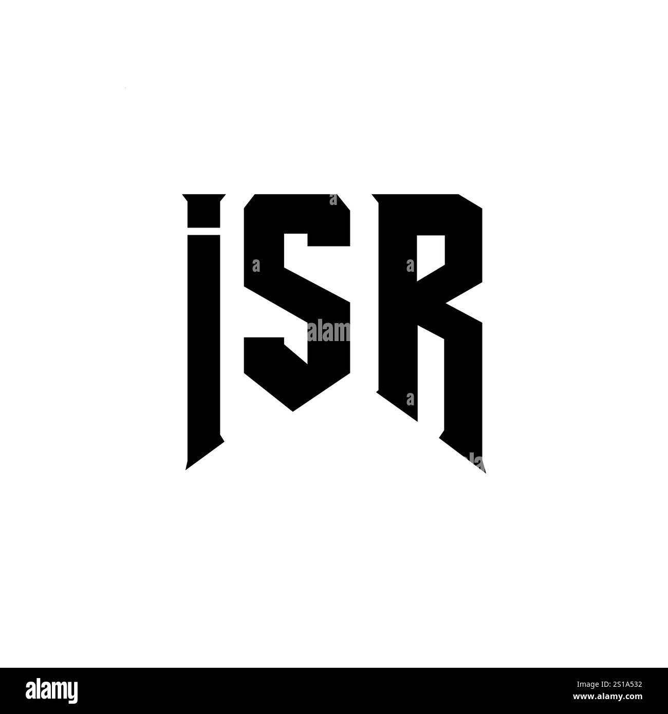ISR letter logo design for technology company. ISR logo design black and white color combination ...