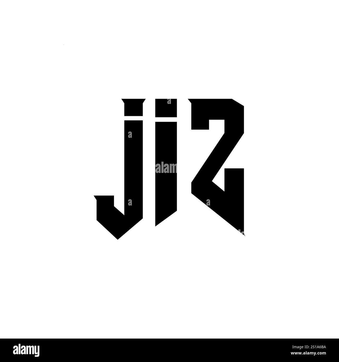 JIZ Letter Logo Design For Technology Company JIZ Logo Design Black