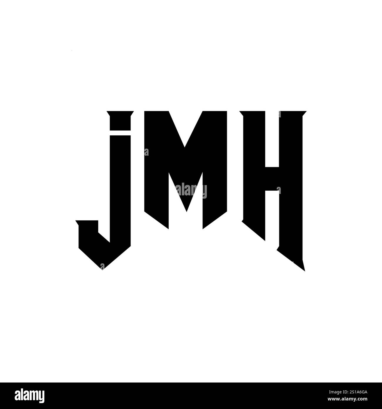 JMH letter logo design for technology company. JMH logo design black and white color combination ...