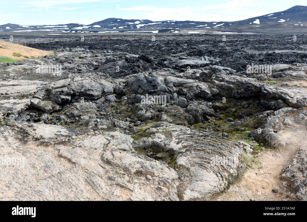Leirhnjukur volcano, lava flow. Krafla, Myvatn area, Iceland Stock ...