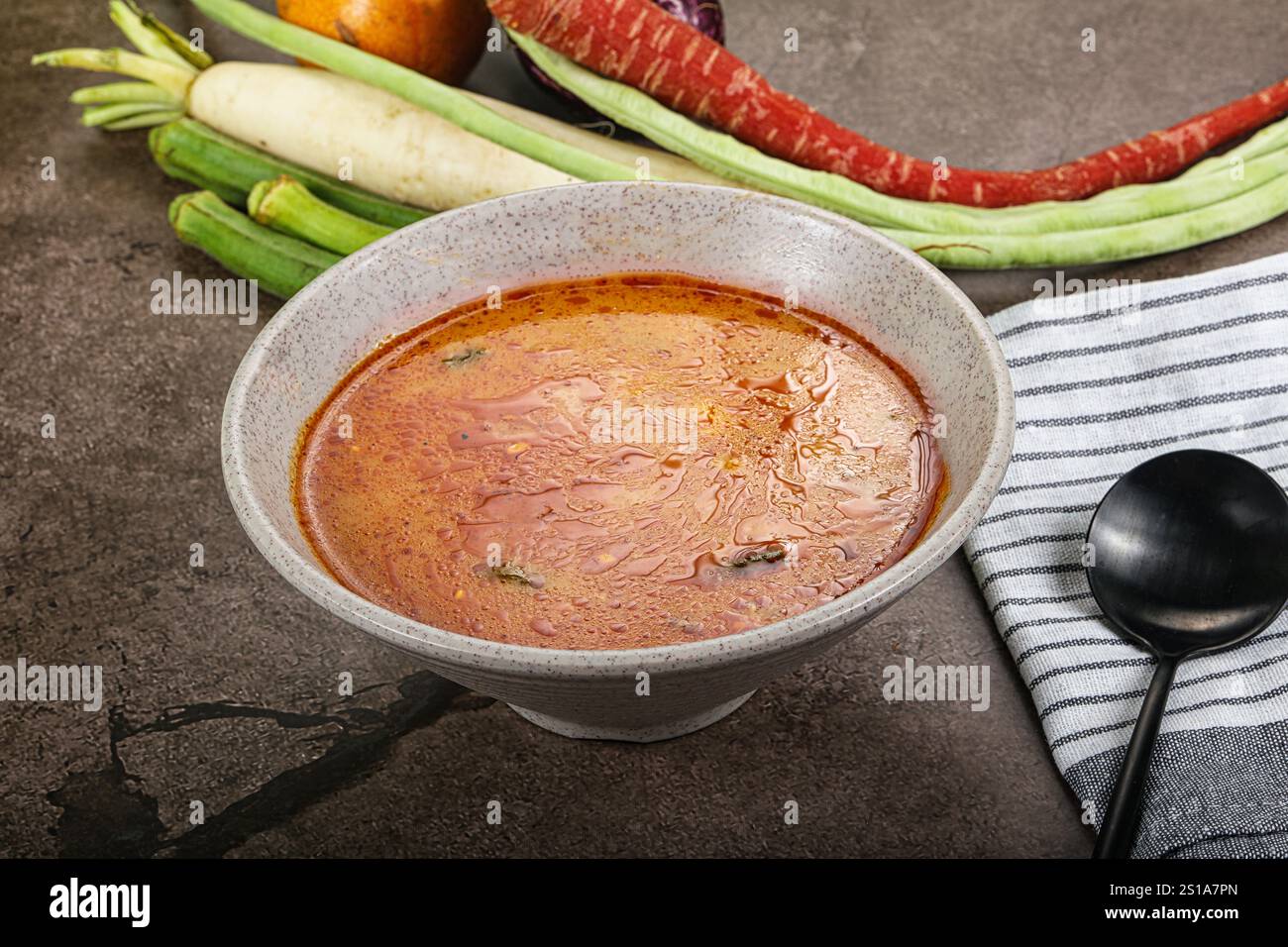 Thai traditional Tom Yum spicy soup Stock Photo - Alamy