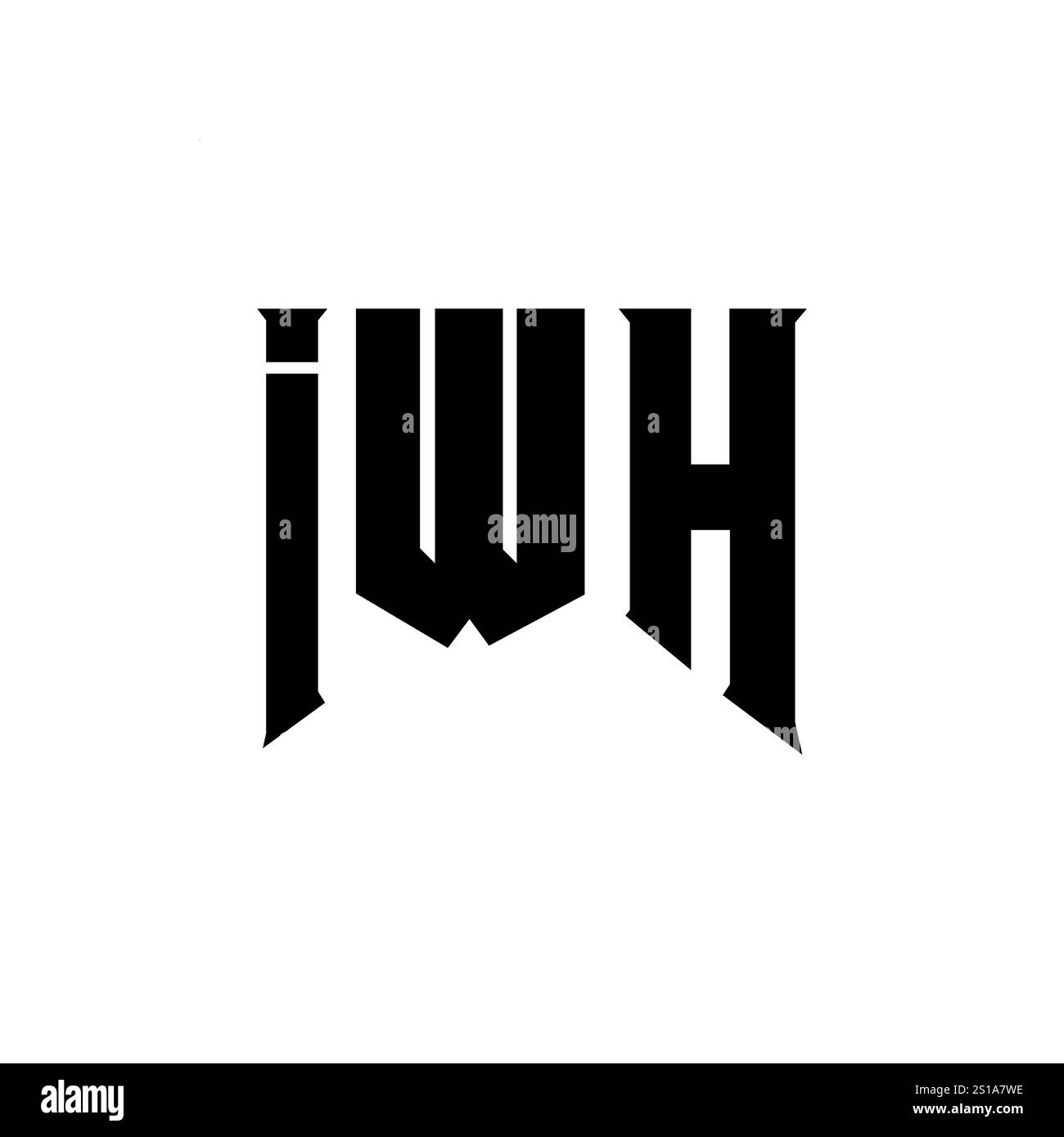 IWH letter logo design for technology company. IWH logo design black ...
