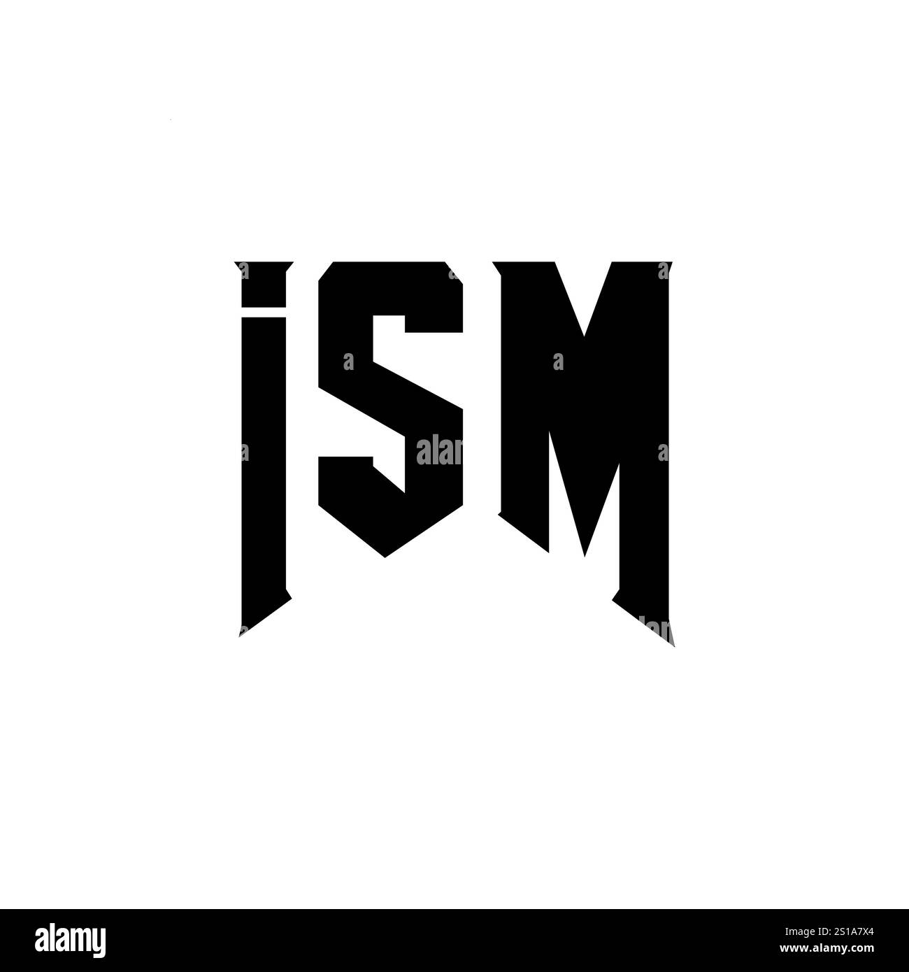 ISM letter logo design for technology company. ISM logo design black and white color combination ...
