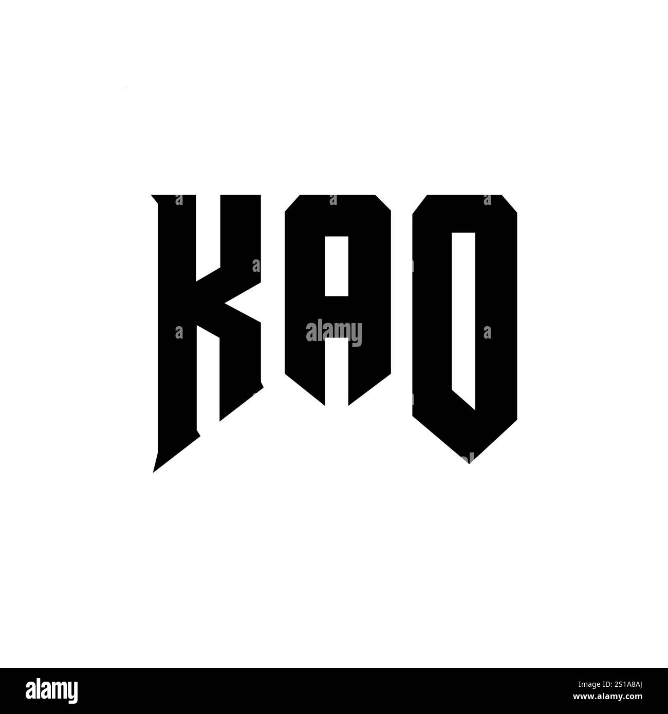 KAO letter logo design for technology company. KAO logo design black and white color combination ...