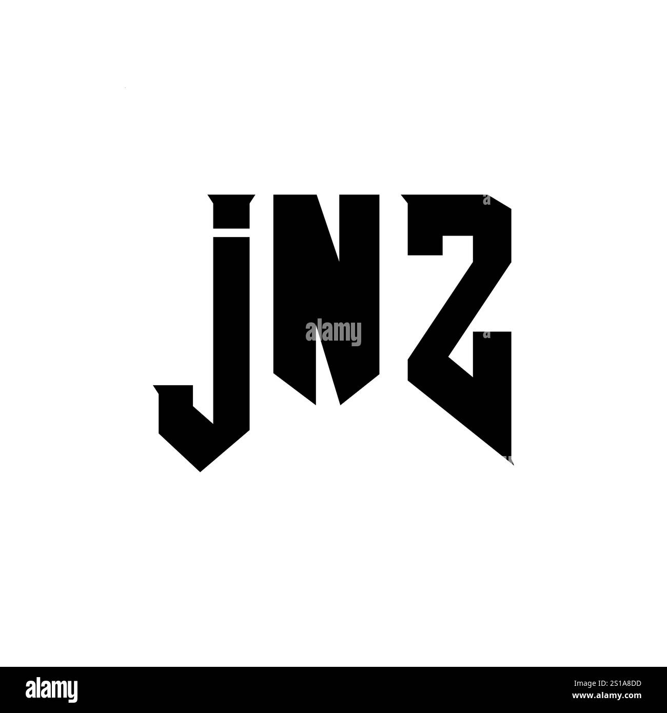 JNZ letter logo design for technology company. JNZ logo design black and white color combination ...