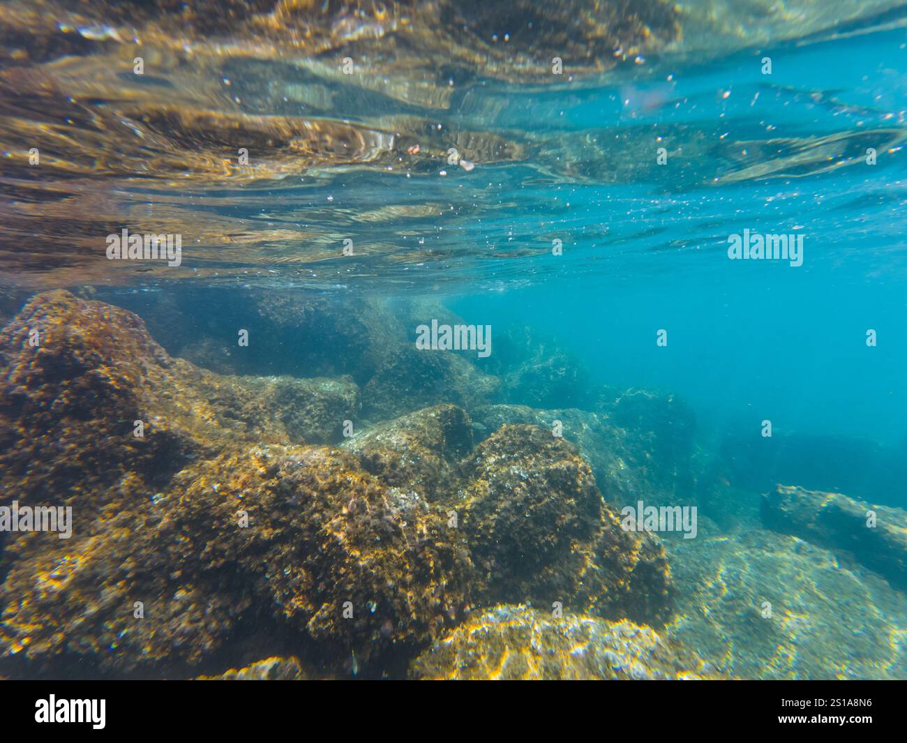 Azure water boulders algae hi-res stock photography and images - Alamy