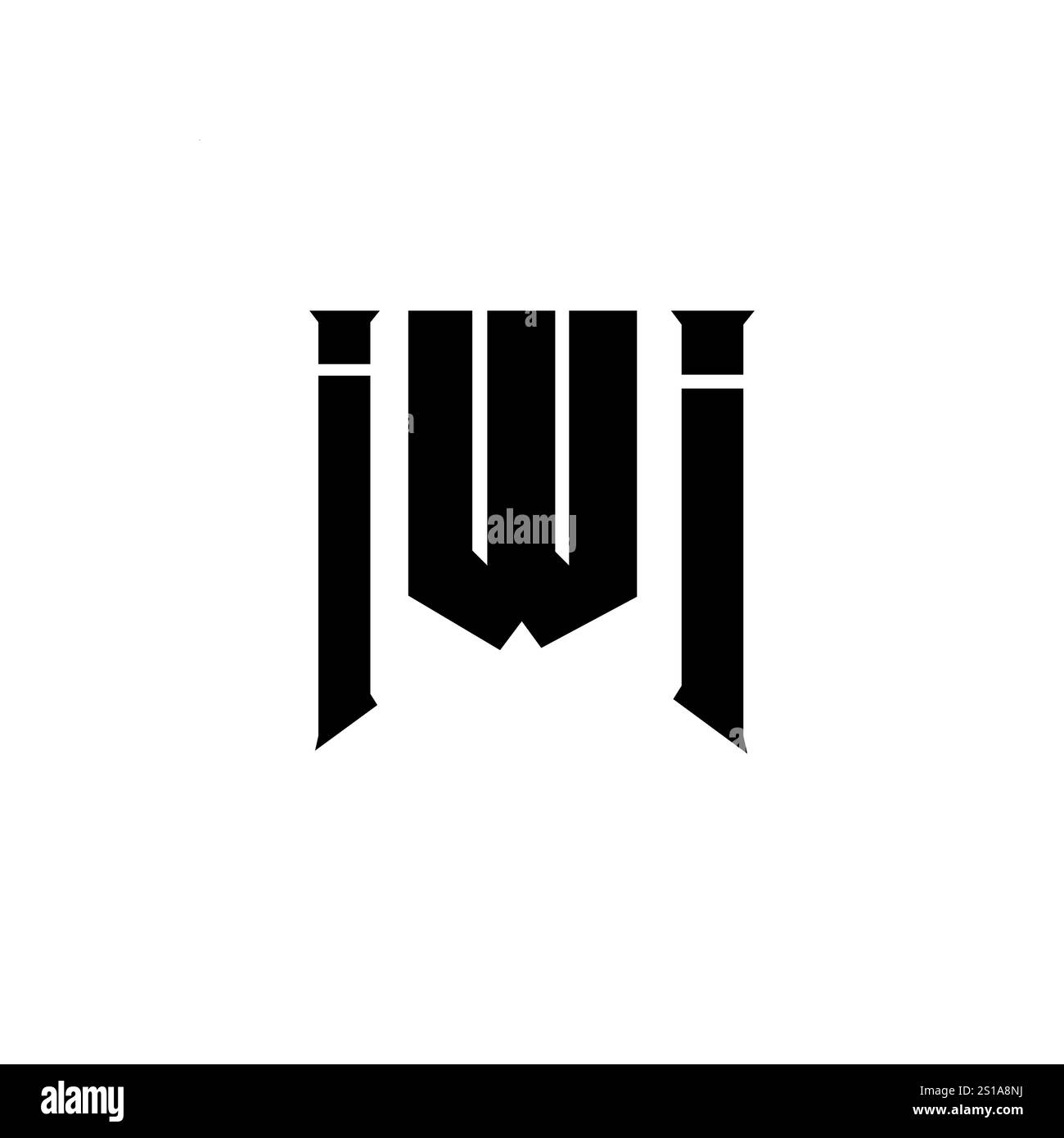 IWI letter logo design for technology company. IWI logo design black and white color combination ...