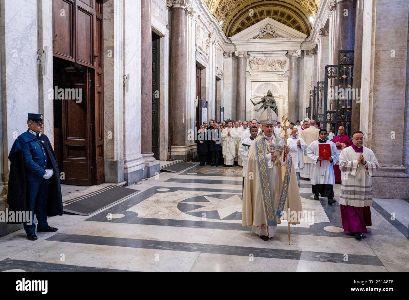 Rome, Italy. 1st Jan, 2025. Cardinal Rolandas Makrickas leads the ...