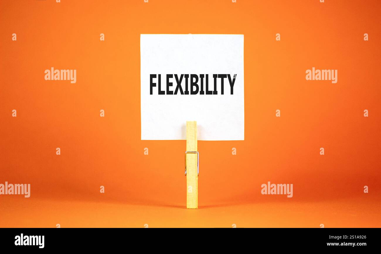 Flexibility symbol. Concept word Flexibility on beautiful white paper ...