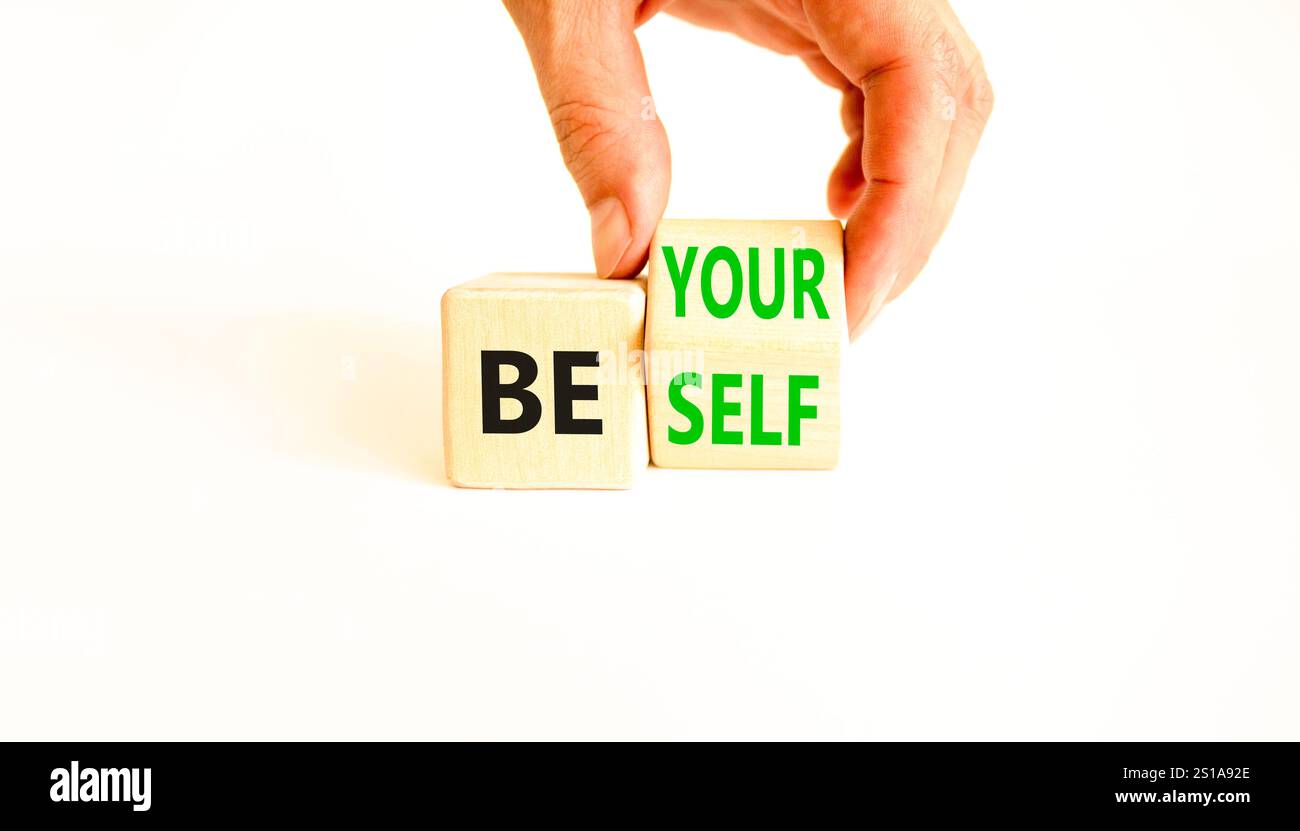 Motivational be yourself symbol. Concept words Be yourself on beautiful ...