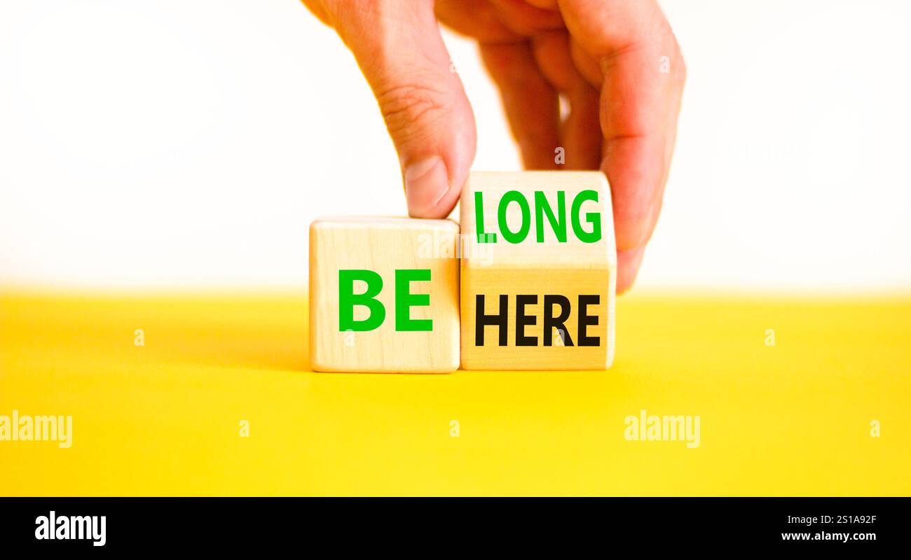 Belonging and belong symbol. Concept words Be here Belong on beautiful ...