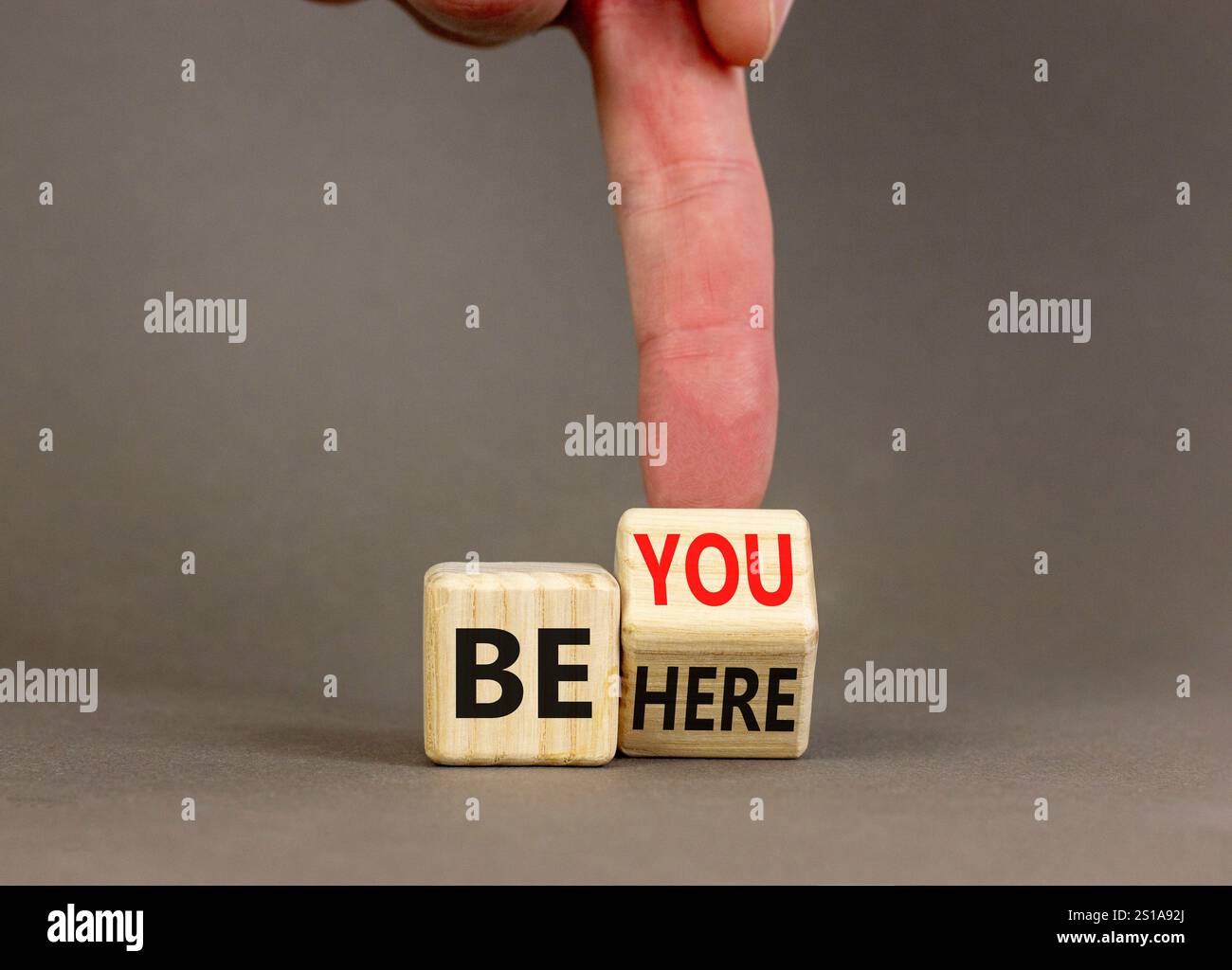 Be you and here symbol. Concept words Be here Be you on beautiful ...