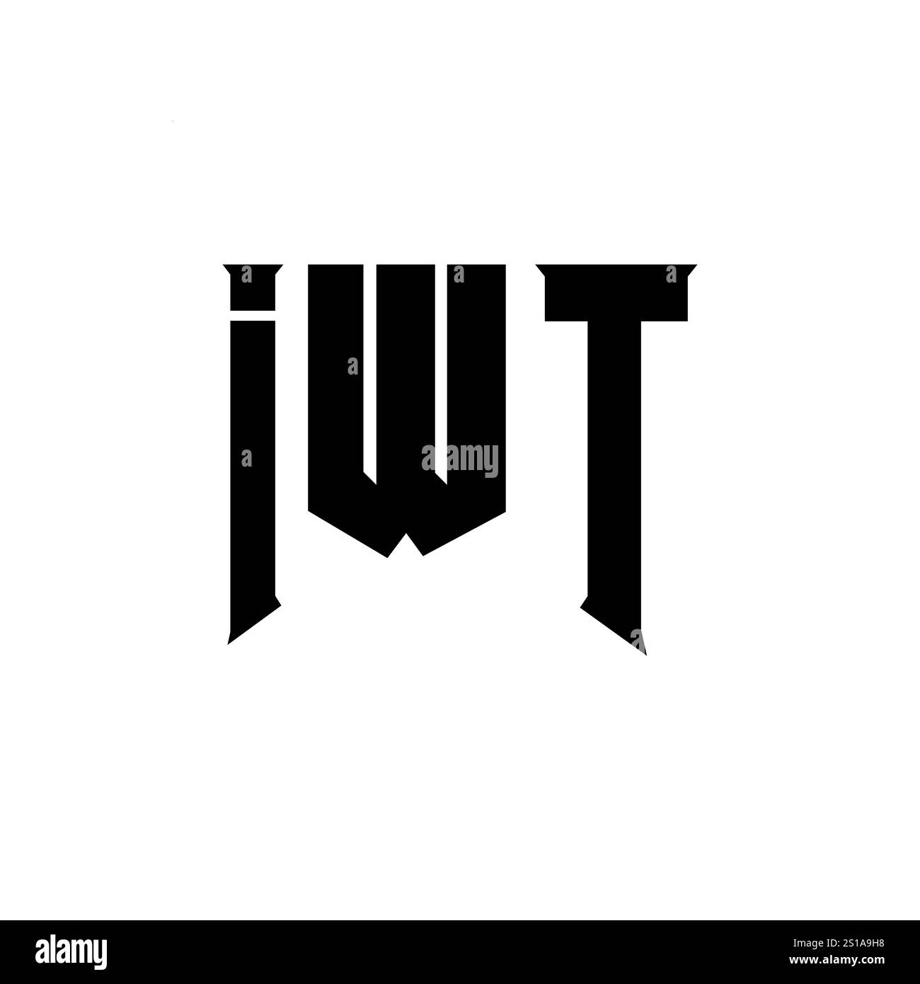 IWT letter logo design for technology company. IWT logo design black and white color combination ...