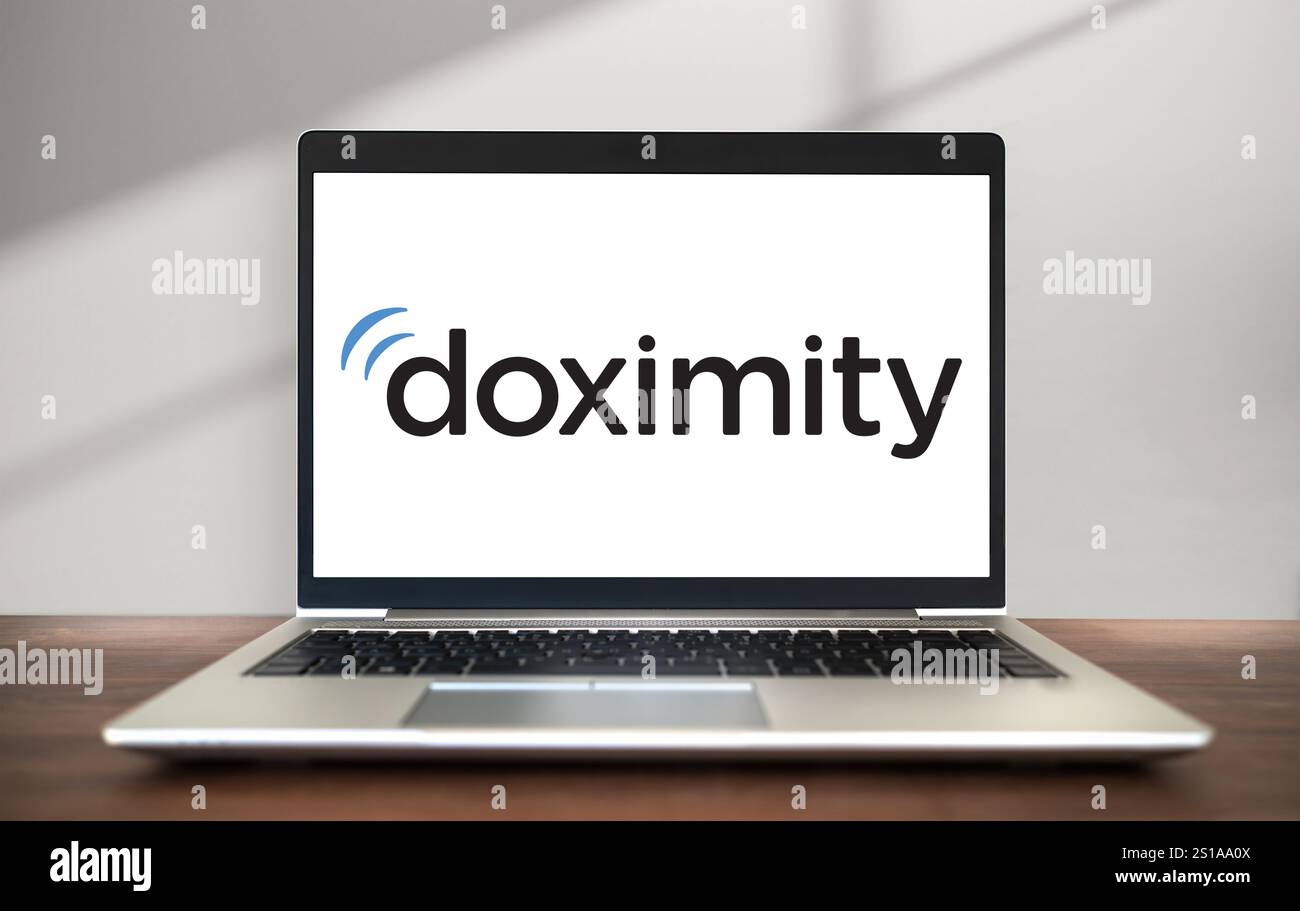Doximity company logo displayed on laptop Stock Photo - Alamy