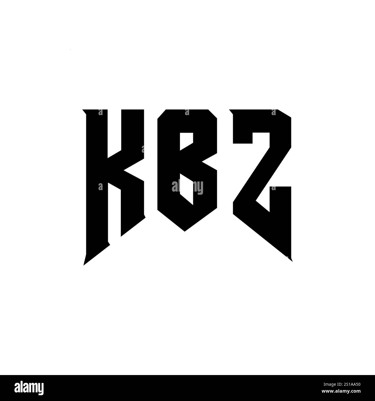 KBZ letter logo design for technology company. KBZ logo design black and white color combination ...