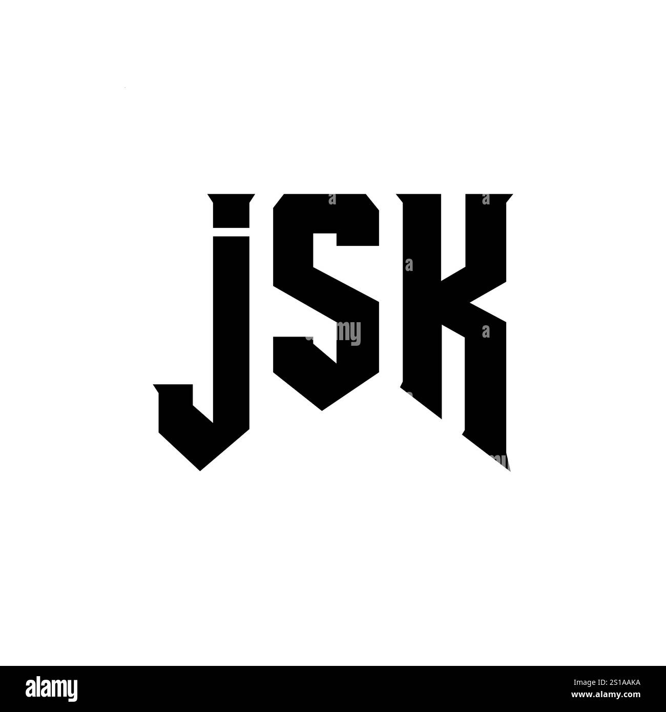 JSK letter logo design for technology company. JSK logo design black and white color combination ...