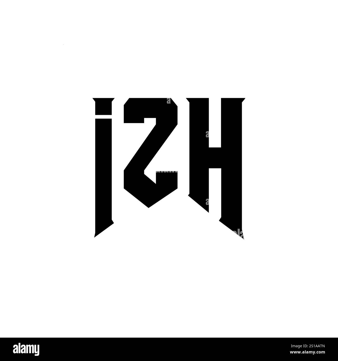 IZH letter logo design for technology company. IZH logo design black ...