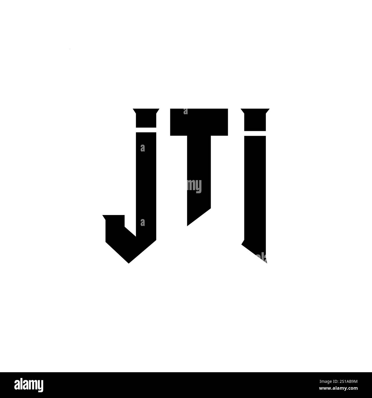 JTI letter logo design for technology company. JTI logo design black and white color combination ...