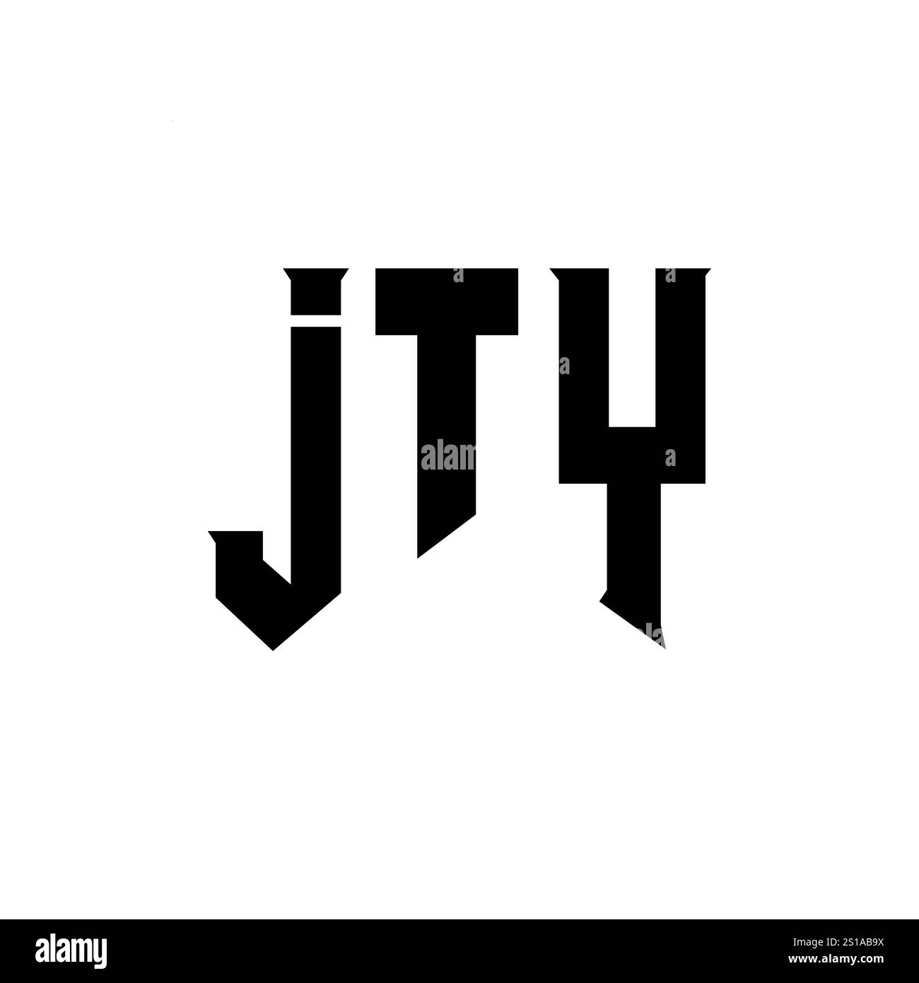 JTY letter logo design for technology company. JTY logo design black and white color combination ...