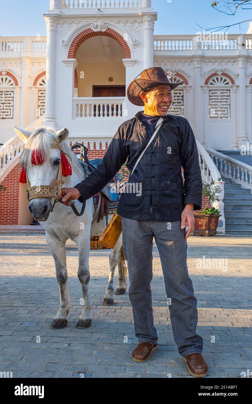 Vietnam, Lao Cai Province, Bac Ha, performance in front of Hoang A ...