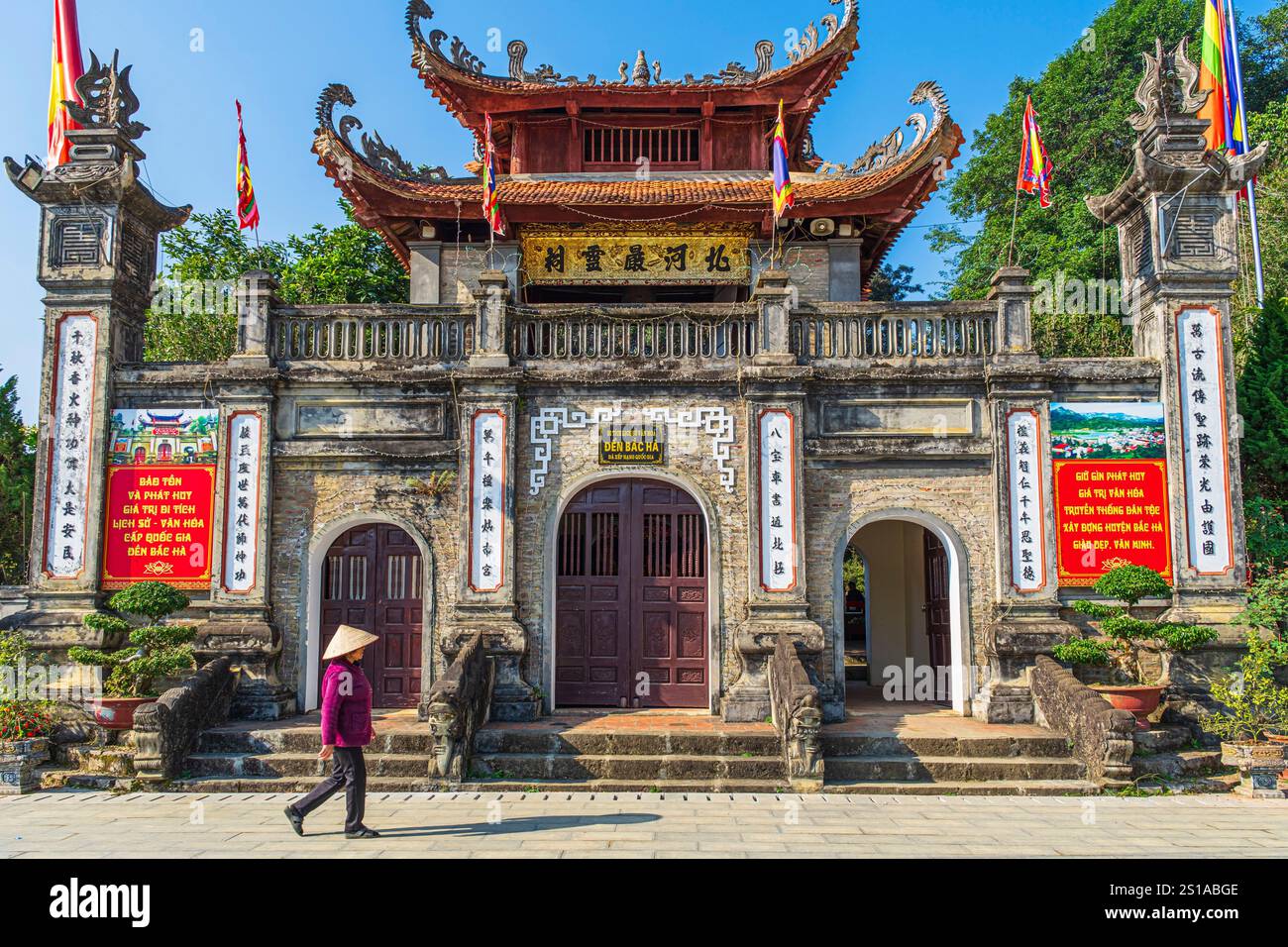 Vietnam, Lao Cai Province, Bac Ha, Bac Ha Temple built in the late 19th ...