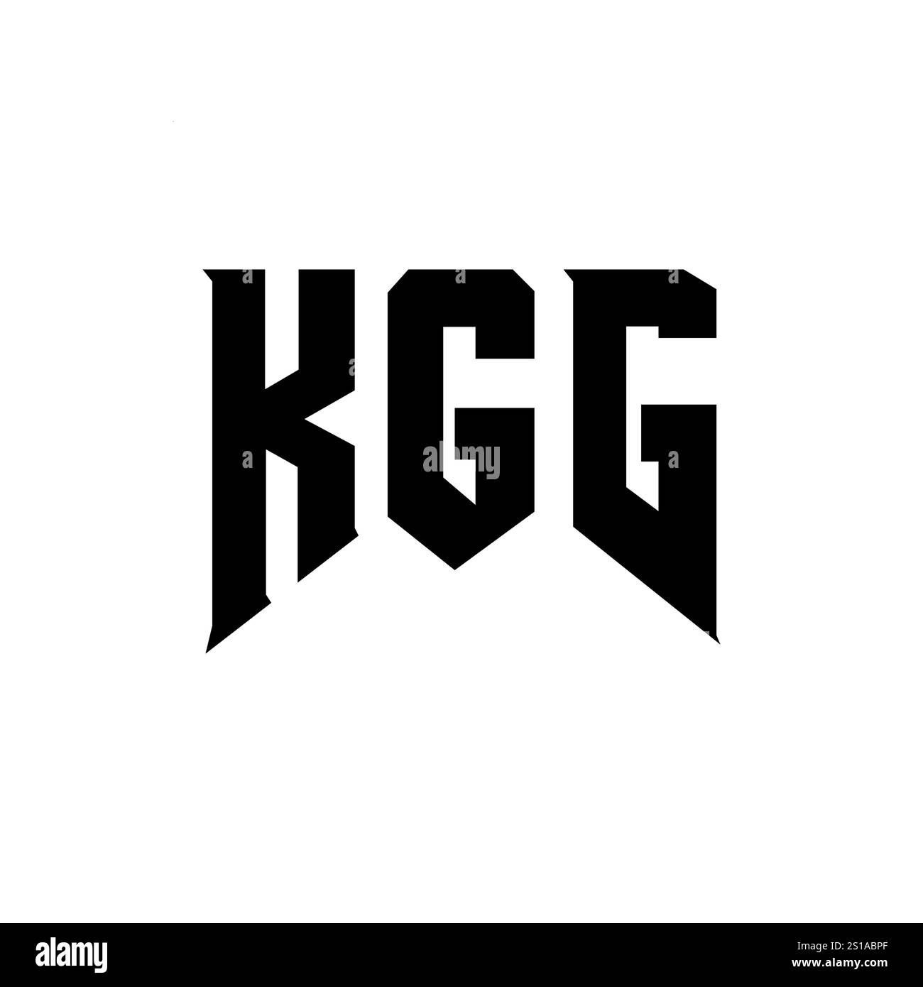 KGG letter logo design for technology company. KGG logo design black and white color combination ...