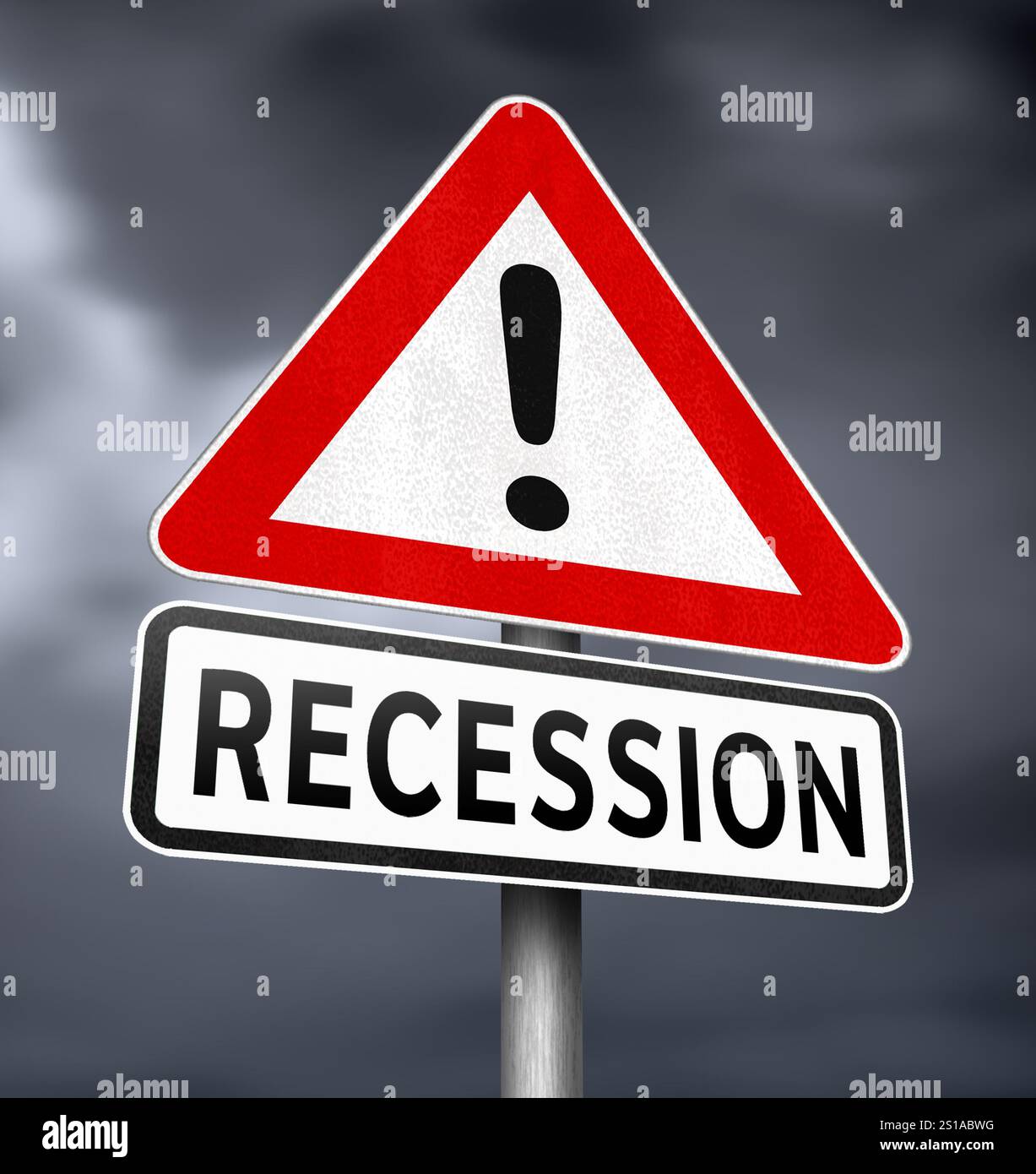 Information traffic sign for Recession Stock Photo - Alamy