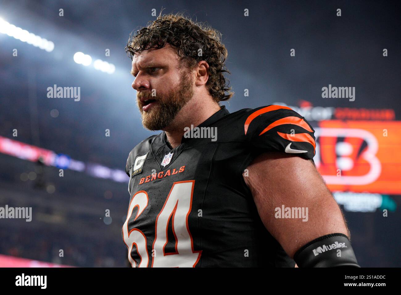 Cincinnati Bengals center Ted Karras (64) walks off the field following ...