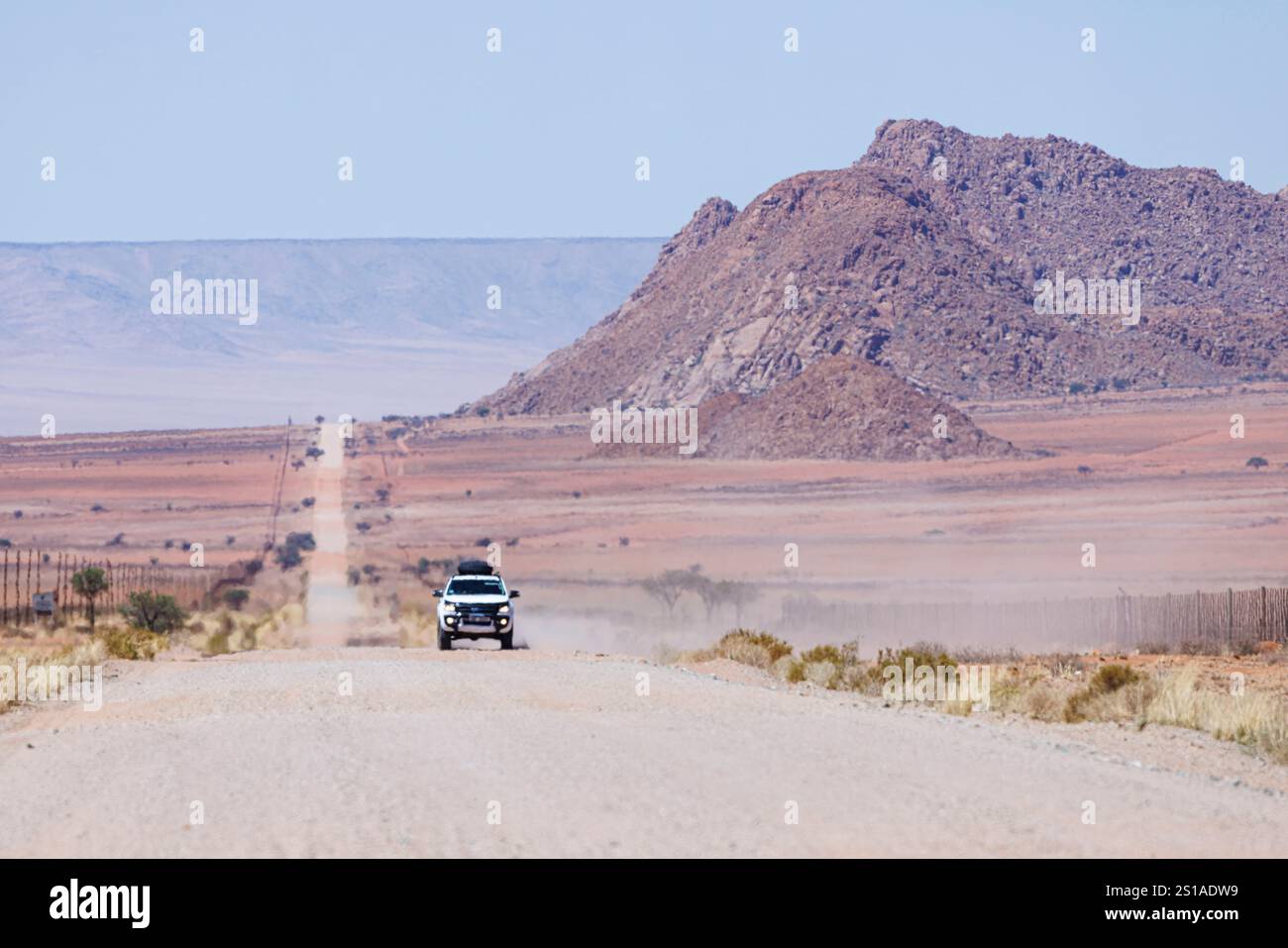 Namibia, Hardap district, Sesriem, Namib desert gravel road Stock Photo ...