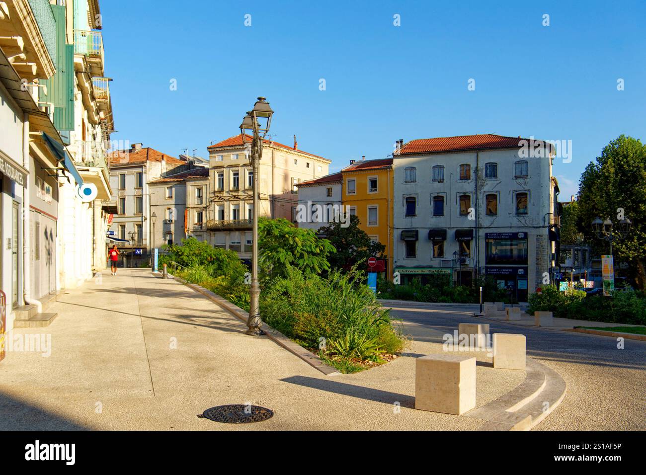 France, Gard, Ales, Place St Jean square Stock Photo - Alamy