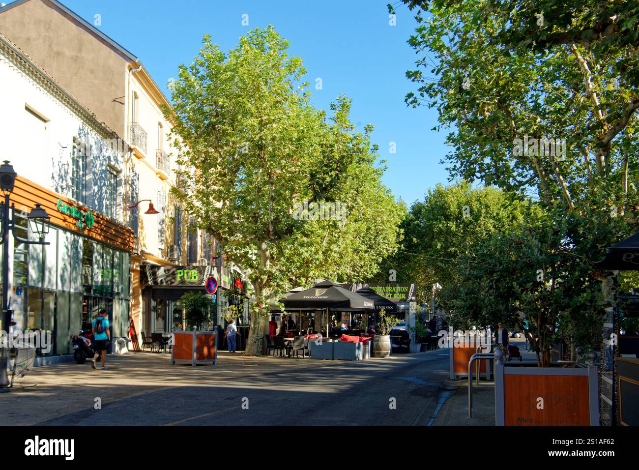 France, Gard, Ales, Place Henri Barbusse square Stock Photo - Alamy