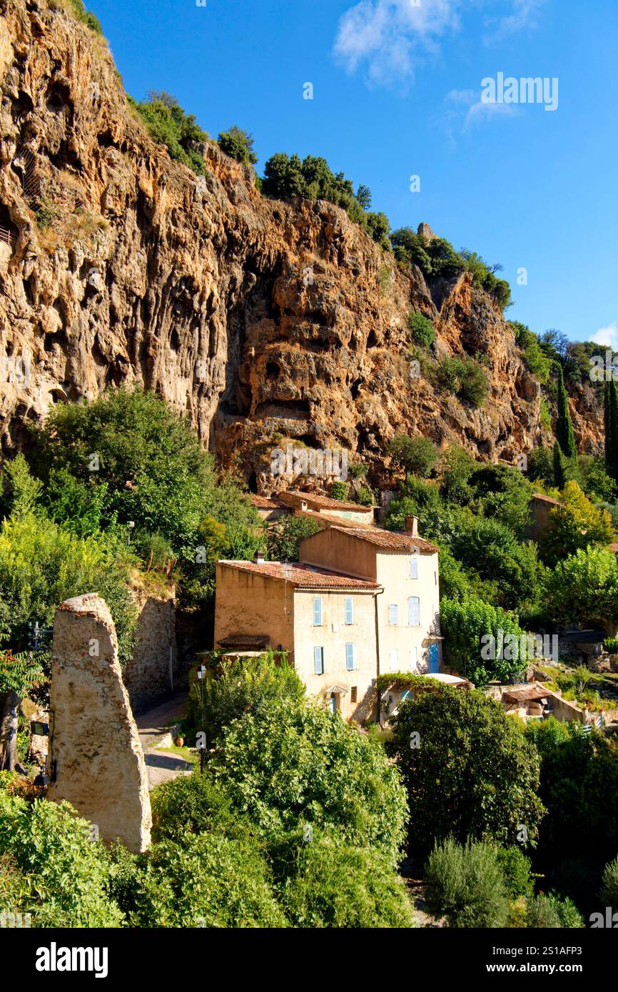France, Var, Provence Verte (Green Provence), Cotignac, the village ...