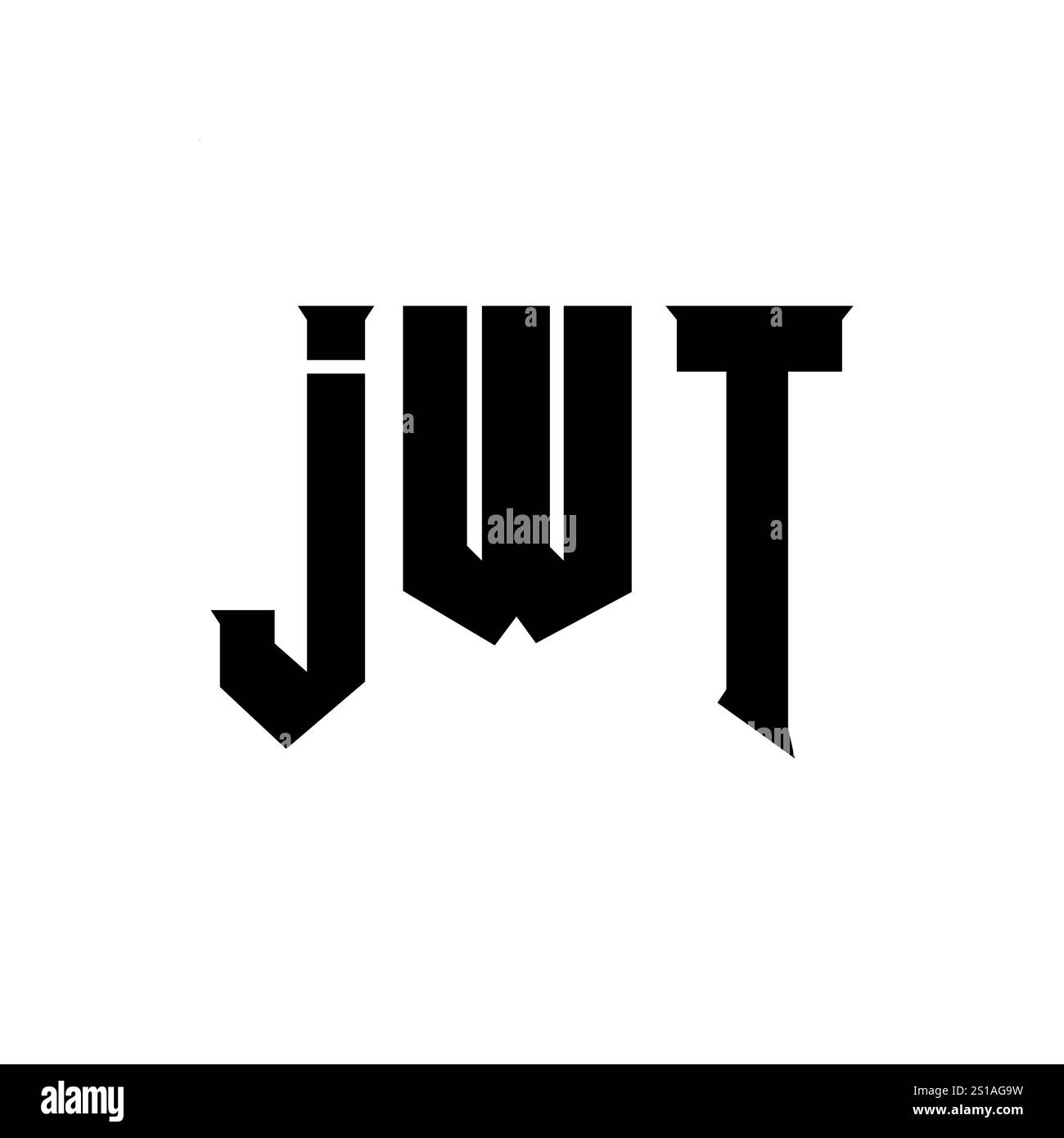 JWT letter logo design for technology company. JWT logo design black and white color combination ...