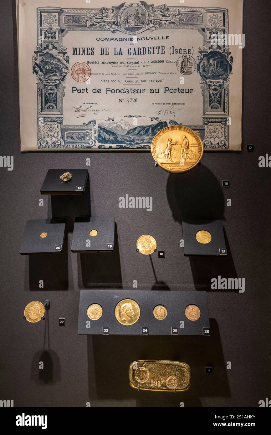 France, Paris, the Monnaie de Paris (Paris Mint) Museum, showcase ...