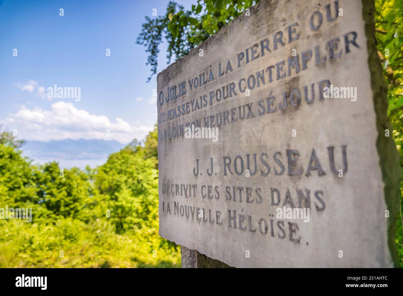 France, Haute Savoie (74), le Valais, Saint-Gingolph, quote by Jean ...