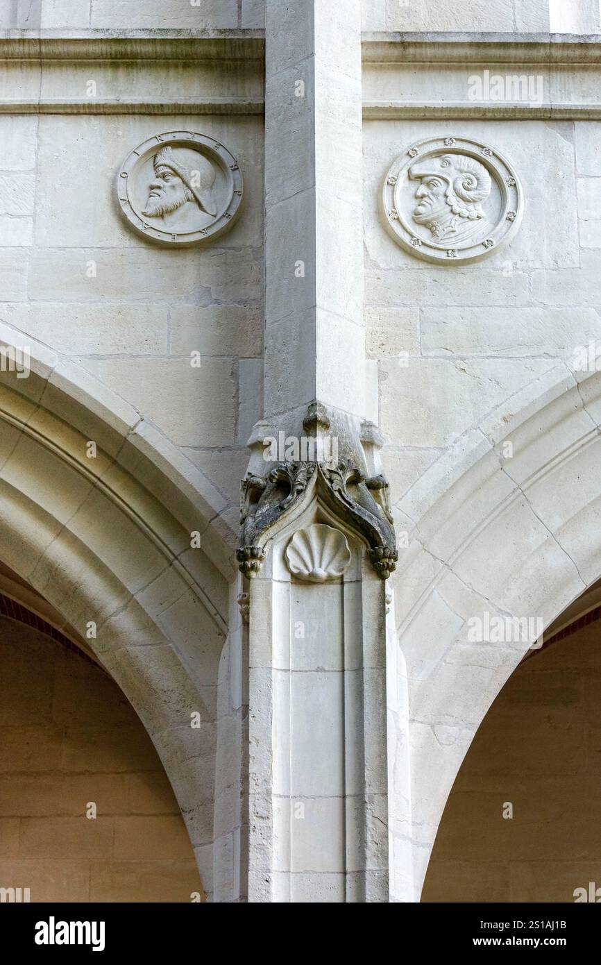 France, Meurthe-et-Moselle, Nancy, detail of the back facade of the ...
