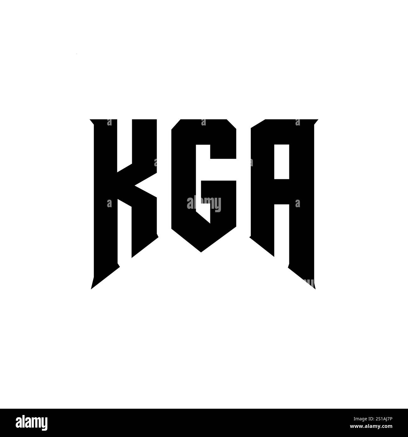 KGA letter logo design for technology company. KGA logo design black and white color combination ...