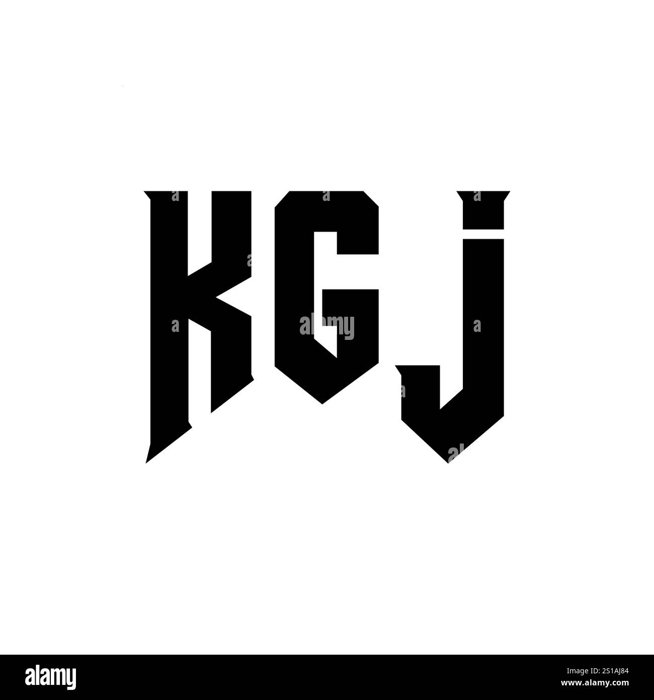 KGJ letter logo design for technology company. KGJ logo design black and white color combination ...
