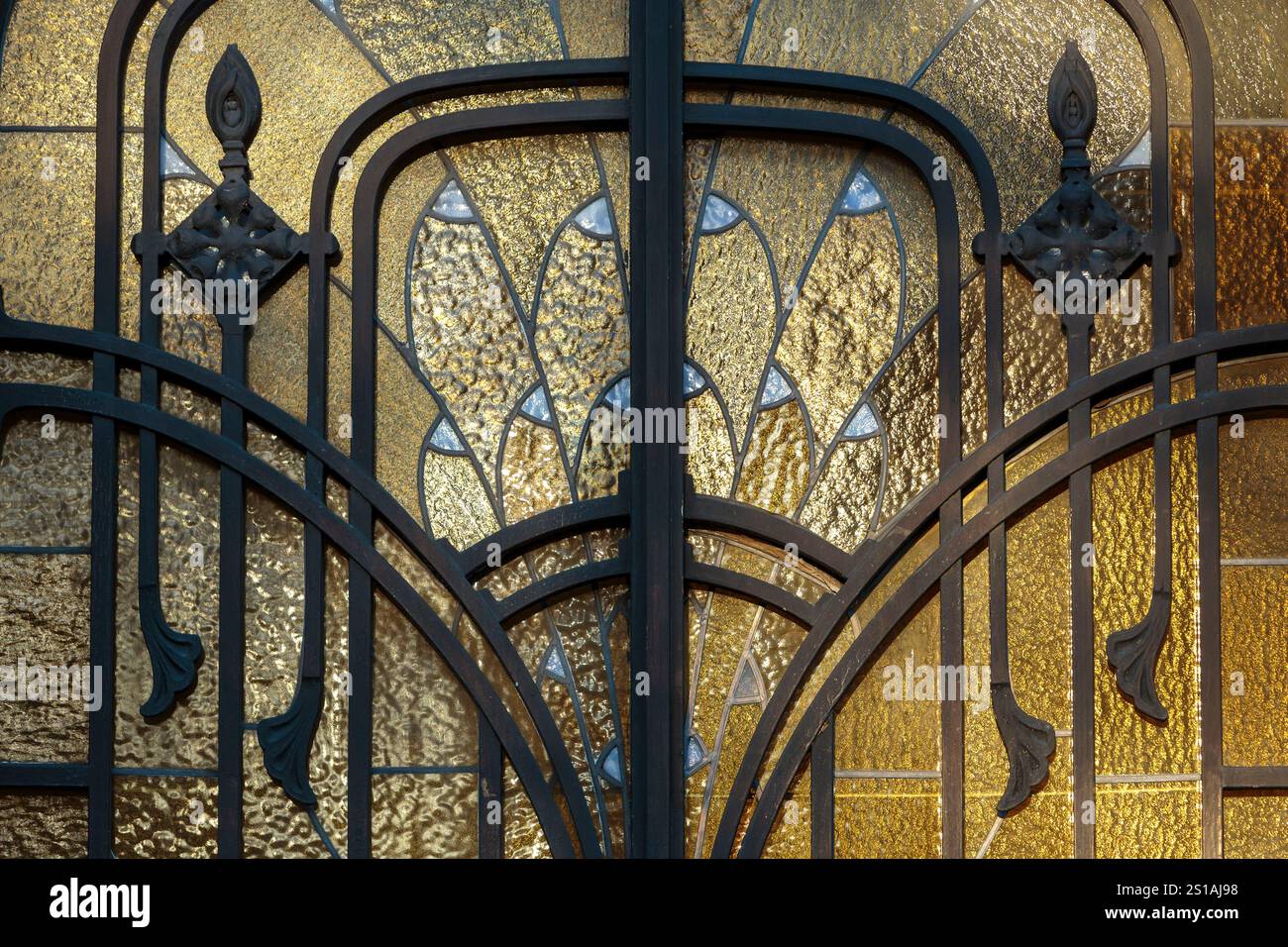 France, Meurthe et Moselle, Nancy, doorway with ironwork made of ...