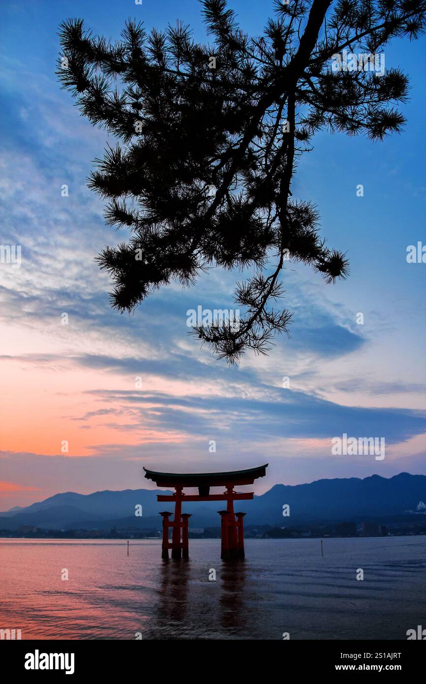Miyajima Island, Japan - October 29. 2009: Japanese traditional red ...