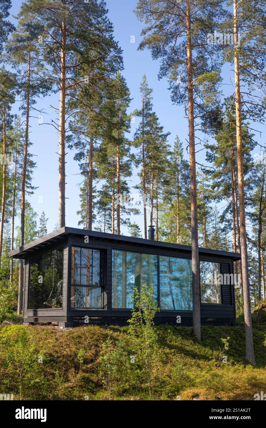 Finland, Lake district, lac Saimaa, Rantasalmi, Kuru resort and hits ...