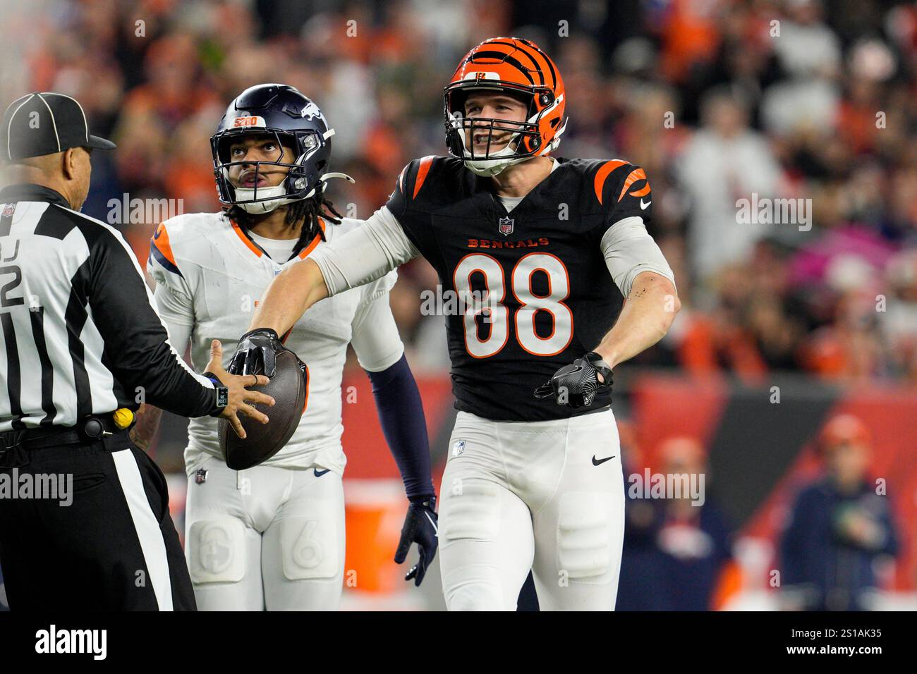Cincinnati Bengals tight end Mike Gesicki (88) reacts during an NFL ...