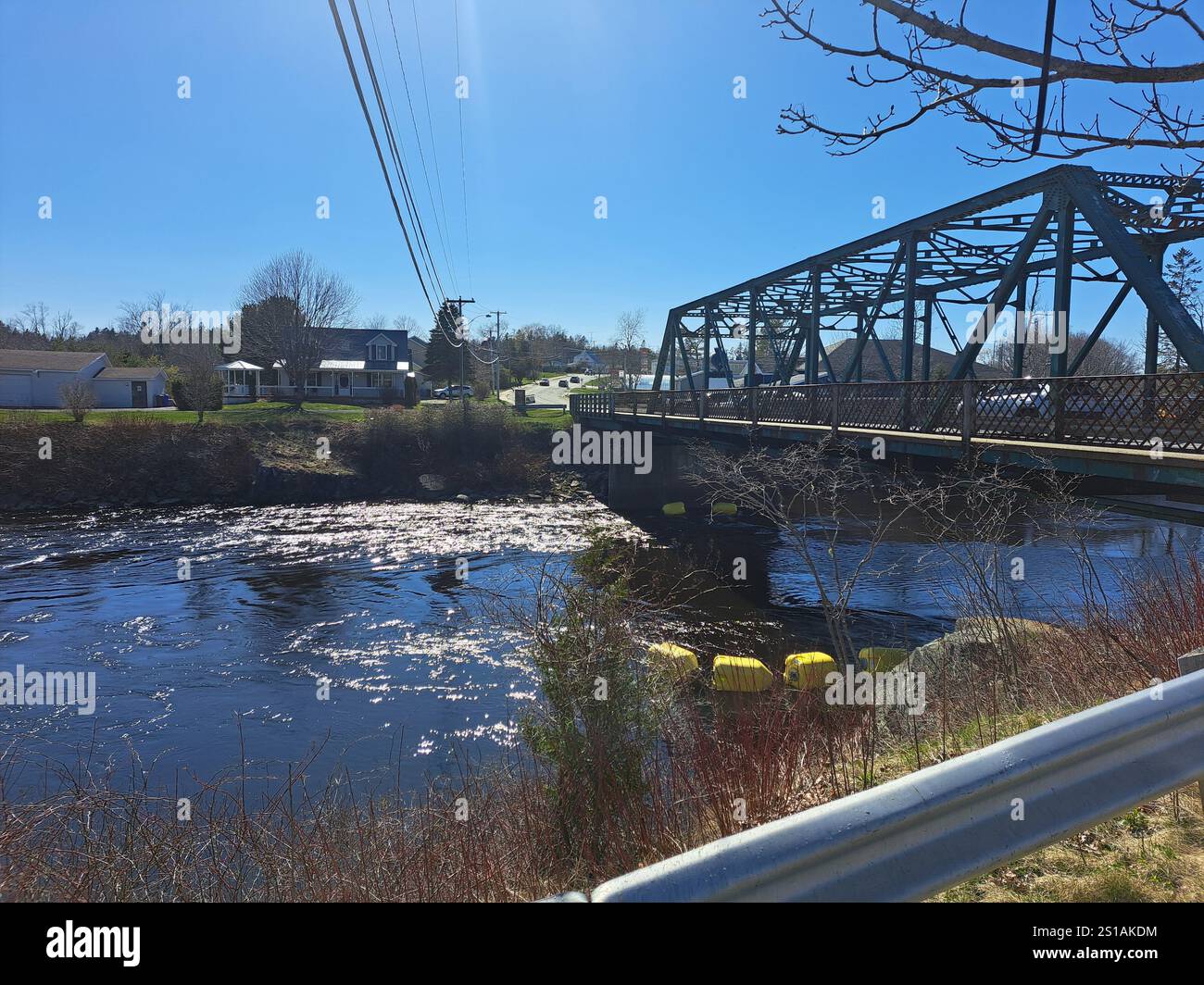 Bridge over the Magaguadavic River on South Street in St. George, New ...