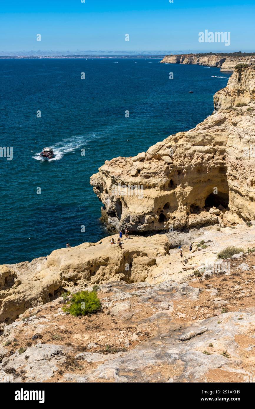 Portugal, Algarve, Carvoeiro, Algar Seco cliff path Stock Photo - Alamy