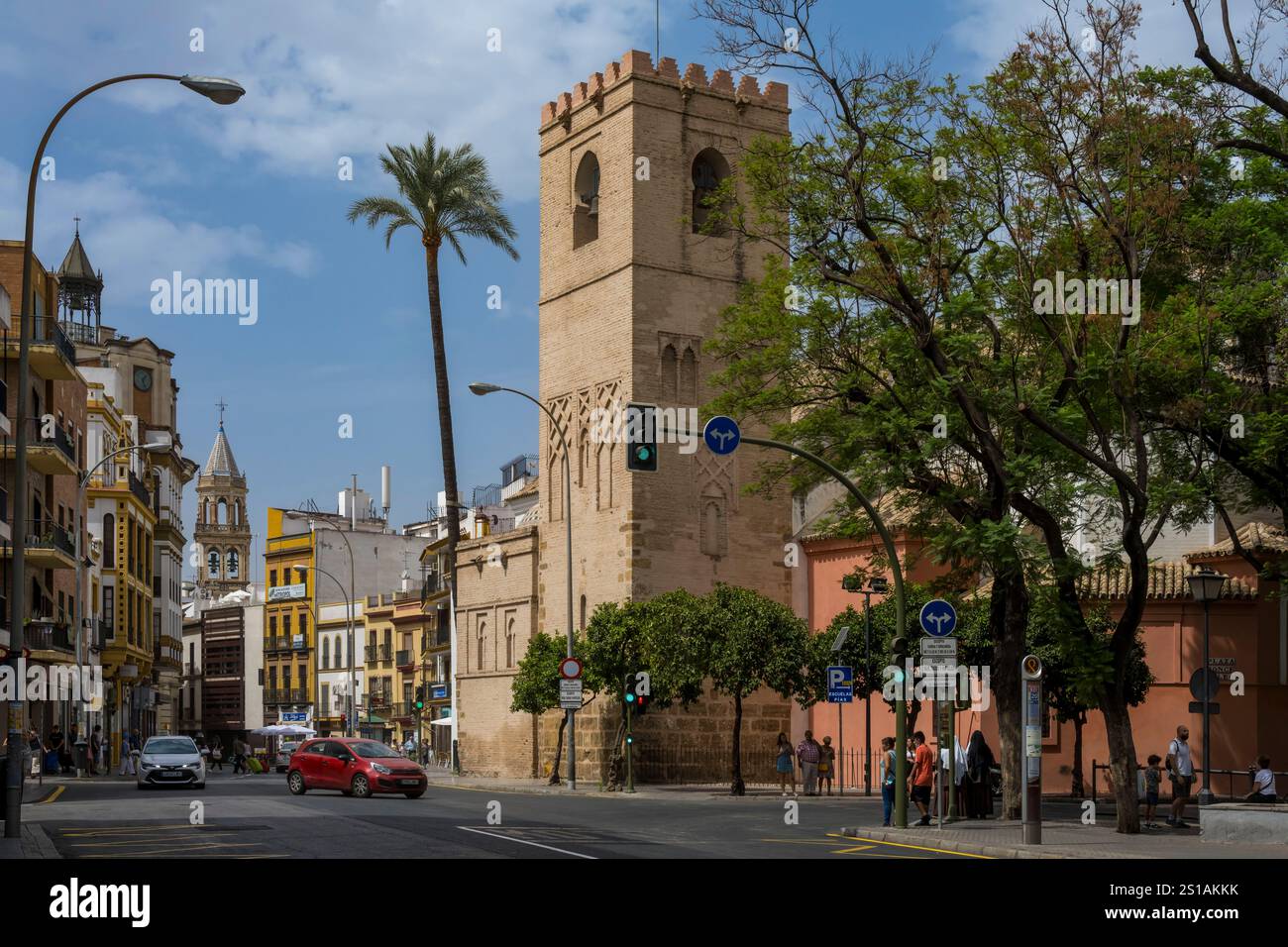 Spain, Andalusia, Sevilla, plaza Ponce de Leon, 14th century Gothic ...