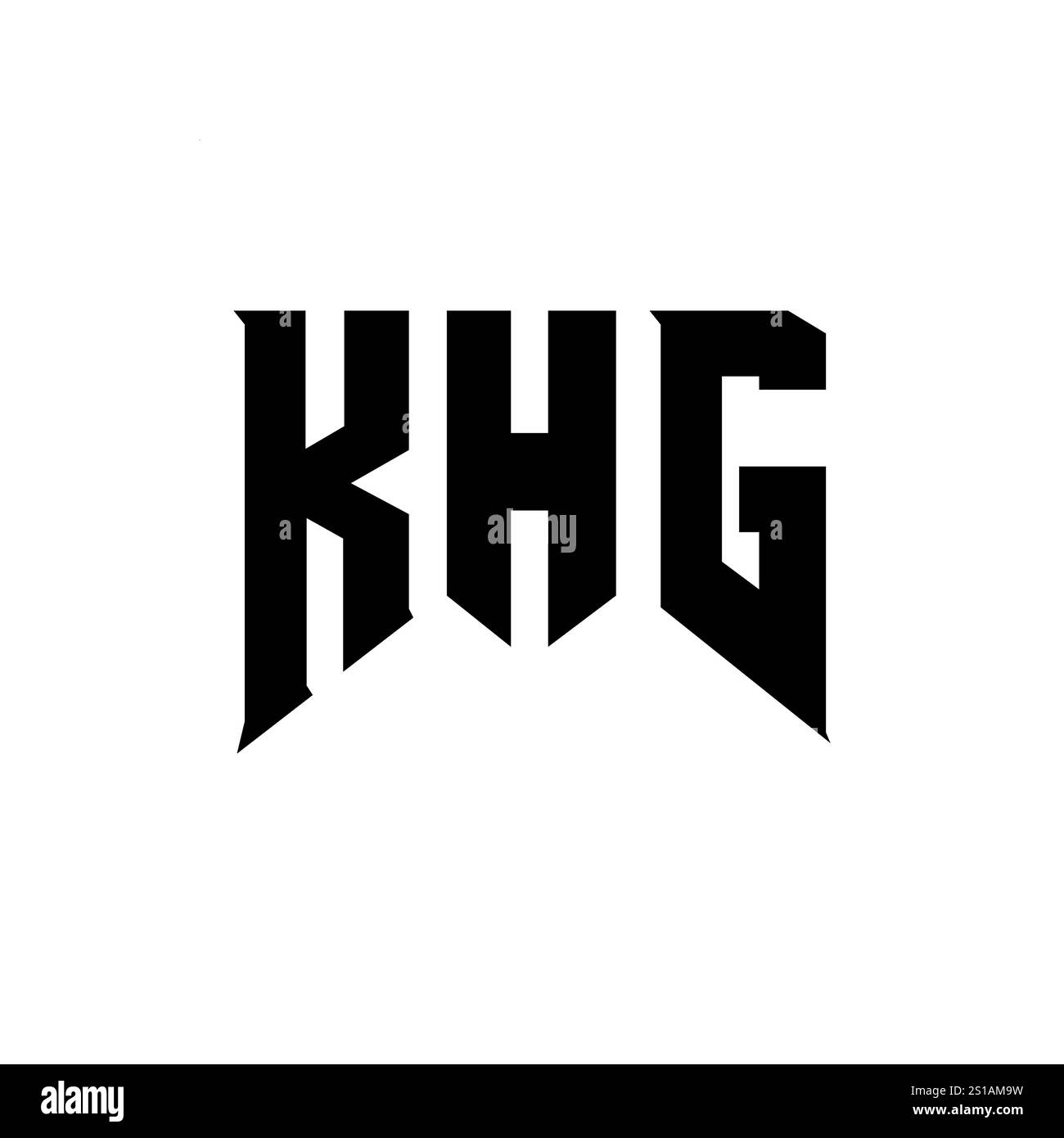 KHG letter logo design for technology company. KHG logo design black and white color combination ...