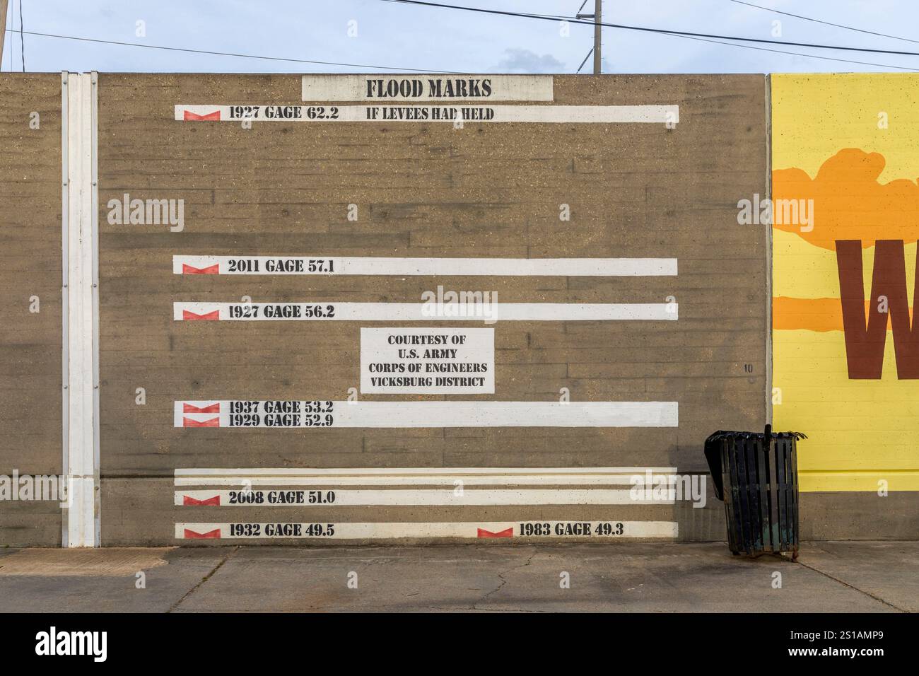 United States, Mississippi, Vicksburg, flood scale of the Mississippi ...